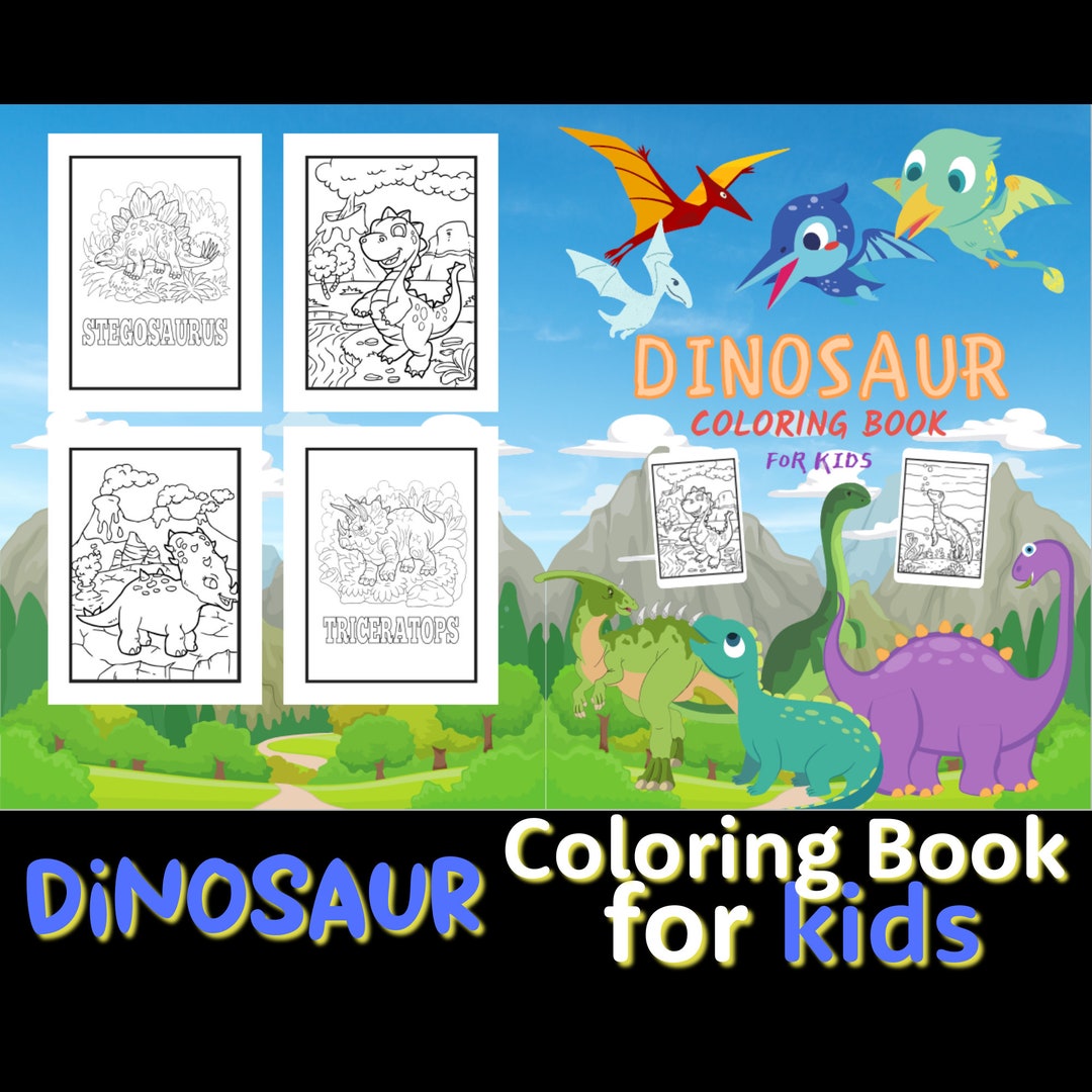 Dinosaur Coloring Book Pages for Kids 30 Drawings - Etsy