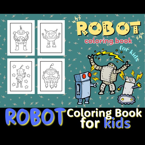 30 Robot Coloring Book Pages for Kids Printable Digital - Etsy