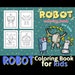 30 Robot Coloring Book Pages for Kids - Printable Digital Download PDF ...