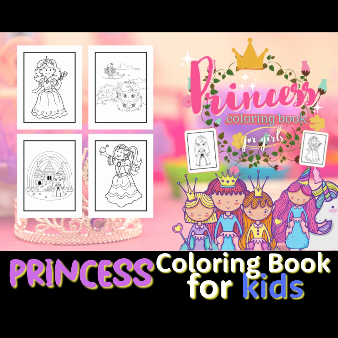 30 Princess Coloring Book Pages for Kids - Printable Digital Download ...