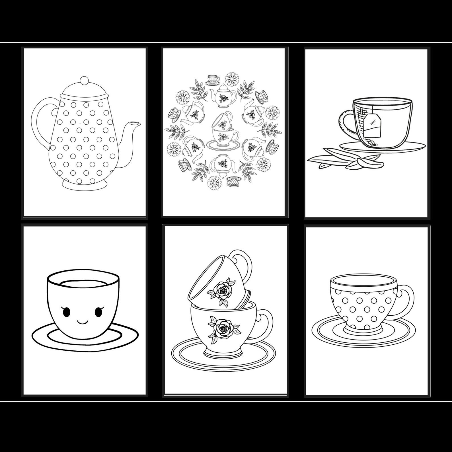 Tea Coloring Book Pages for Kids - 30 Drawings - Printable Digital ...