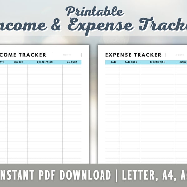 Income Tracker Printable - Etsy