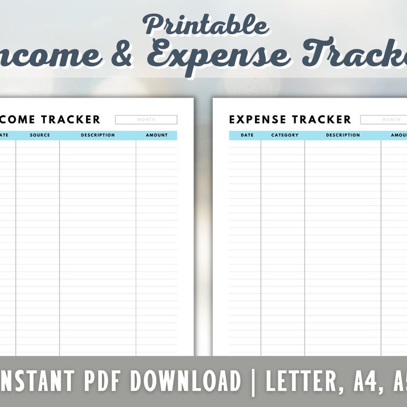 Income Tracker Printable - Etsy