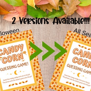Candy Corn Guessing Game, Activity for Halloween, Thanksgiving and Fall ...