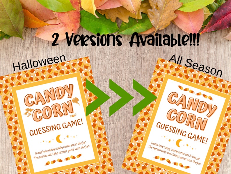 Candy Corn Guessing Game, Activity for Halloween, Thanksgiving and Fall ...