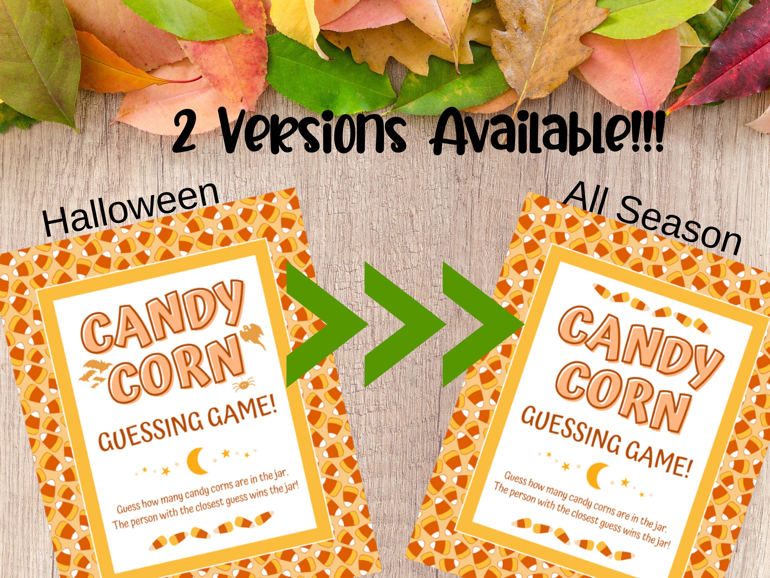 Candy Corn Guessing Game, Activity for Halloween, Thanksgiving and Fall ...