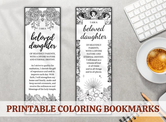 Coloring Bookmark LDS YW Theme Printable LDS Coloring New | Etsy