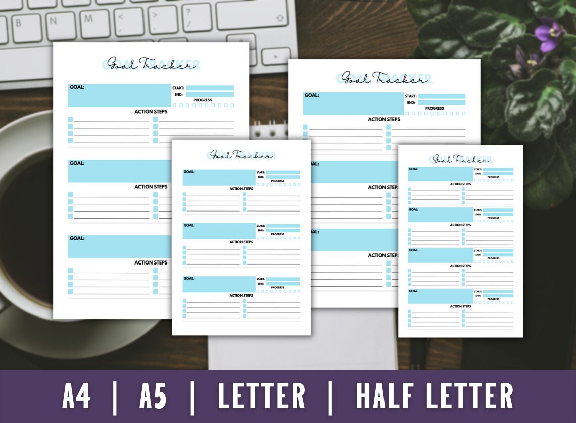 Goal Tracker Multiple Goal Tracker Printable Goal Planner - Etsy