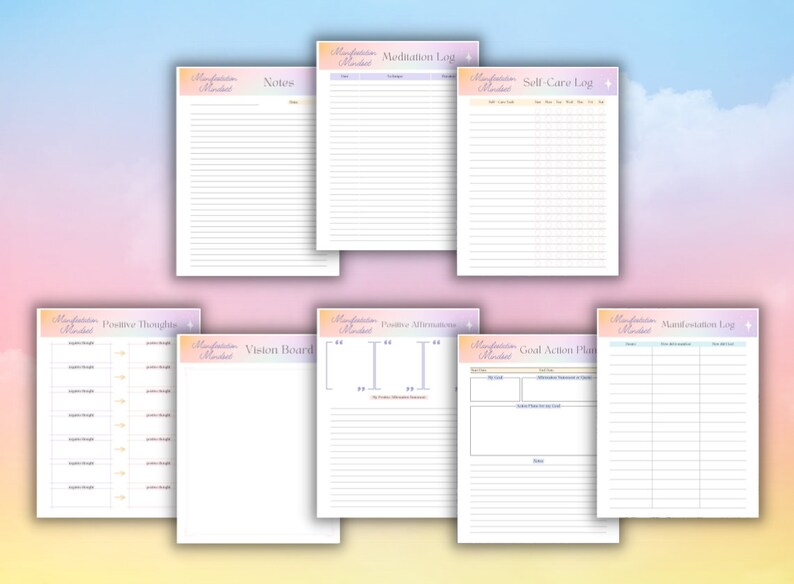 Manifestation Journal Intentions Planner Printable Law of Attraction ...