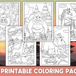 Wild Animal Coloring Pages, Zoo Animal Coloring for Kids, Realistic ...