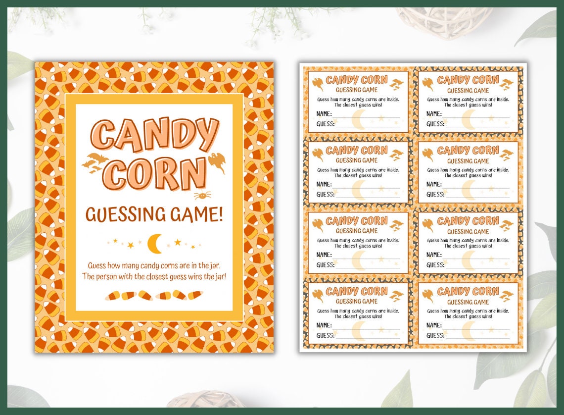 Candy Corn Guessing Game, Activity for Halloween, Thanksgiving and Fall ...