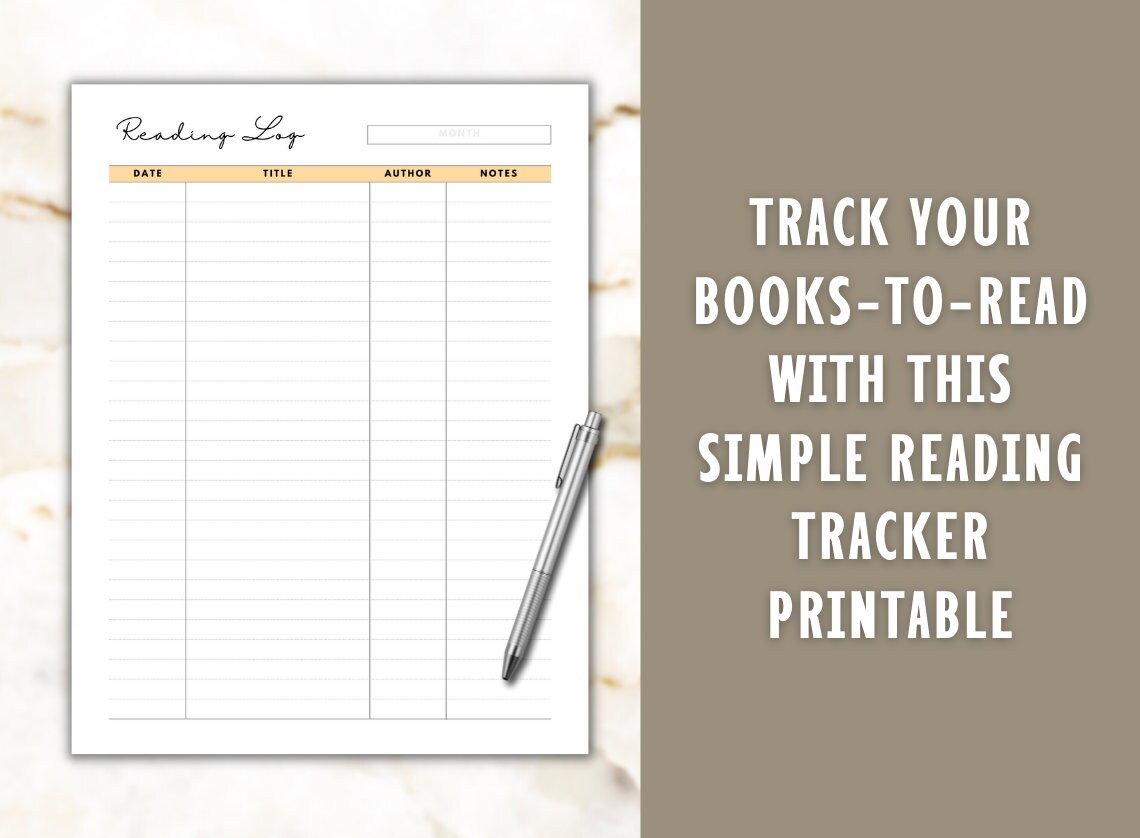 Reading Log - Time Spent Reading Tracker - Daily Pages Read Tracker ...