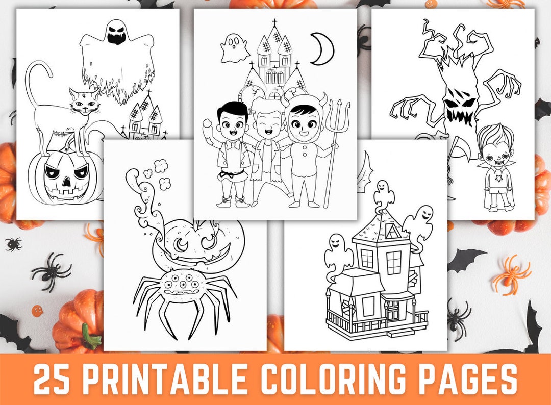 Cute Halloween Coloring Pages, 25 Non Scary Halloween Activity Sheets ...