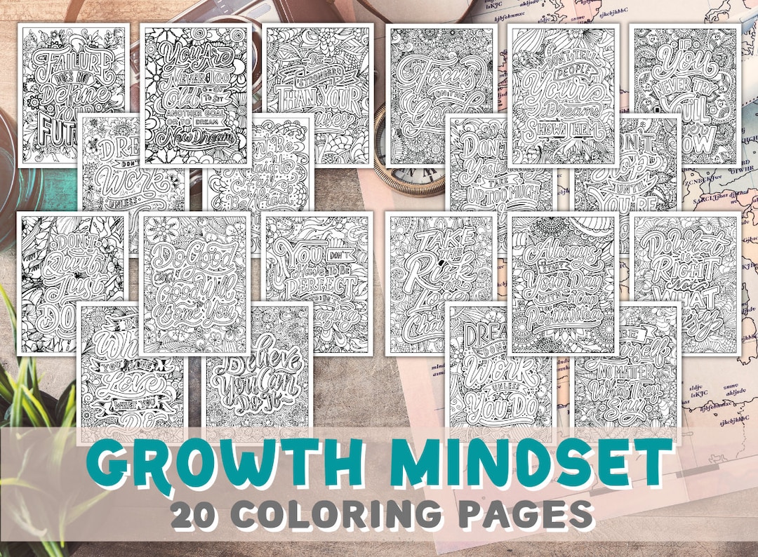 Growth Mindset Coloring Pages, 20 PRINTABLE Mindset Resources, Teacher ...