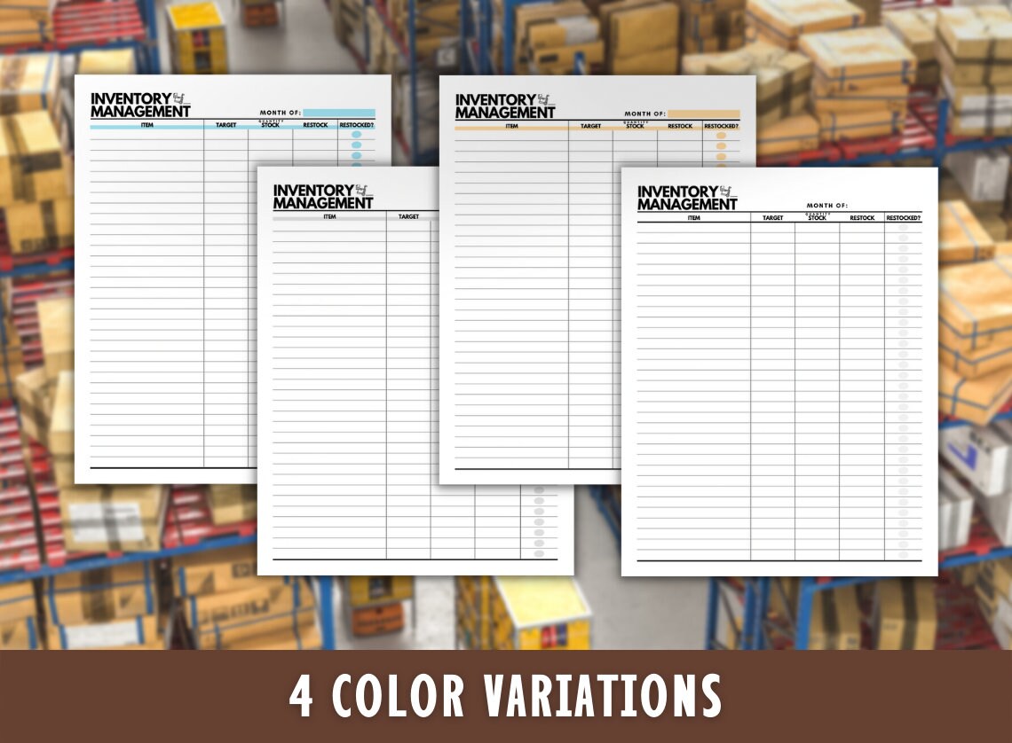 Inventory Management Printable - Inventory Tracker - Business Supplies ...