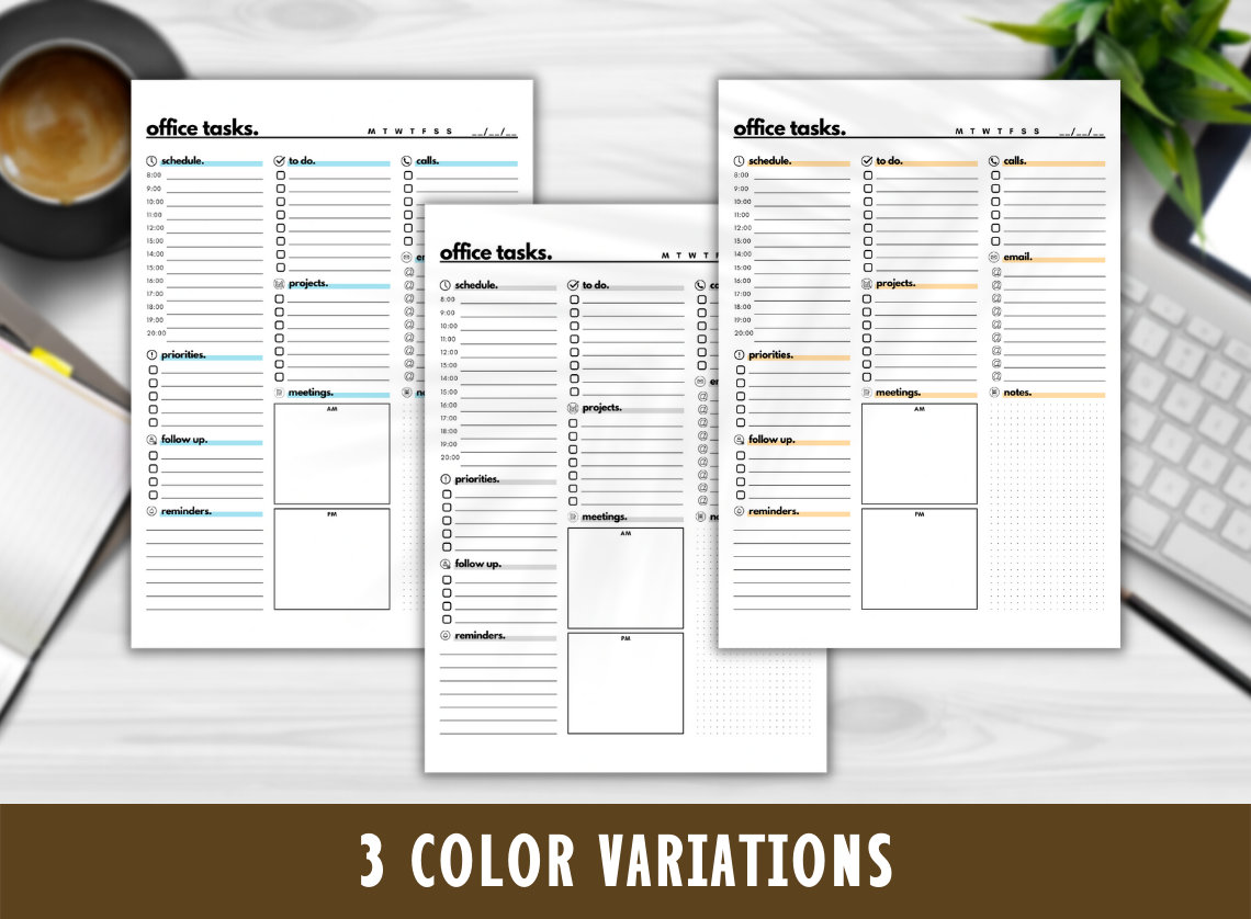 Office Task Tracker Printable - Office Organizer - Work Planner - Work ...