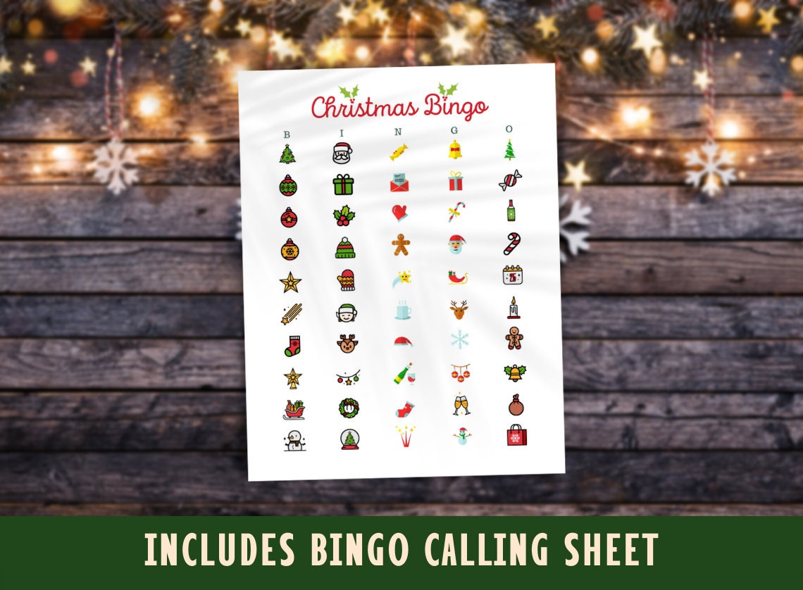 Christmas Bingo Game, Christmas Bingo Card, Holiday Bingo Game, Winter ...