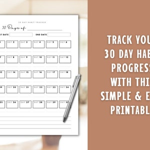 30 Day Habit Tracker Printable - Habit Forming Printable - Challenge ...