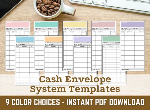 Cash Envelope Tracker Printable Cash Envelope Inserts Cash - Etsy