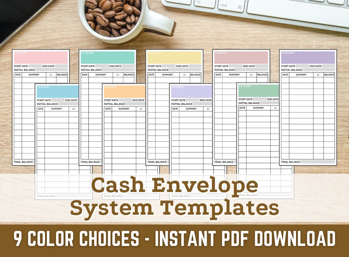Cash Envelope Tracker Printable, Cash Envelope Inserts, Cash Envelope ...
