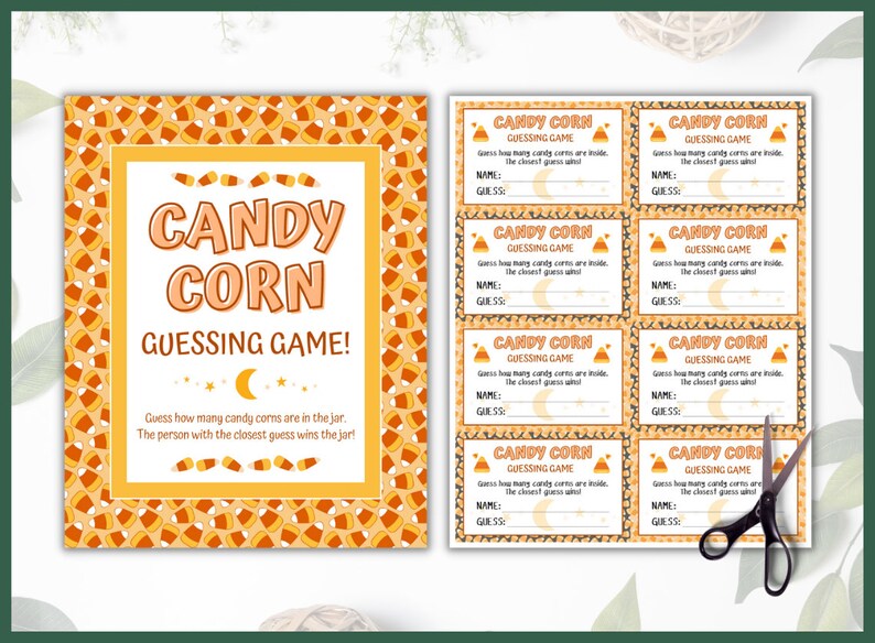 Candy Corn Guessing Game, Activity for Halloween, Thanksgiving and Fall ...