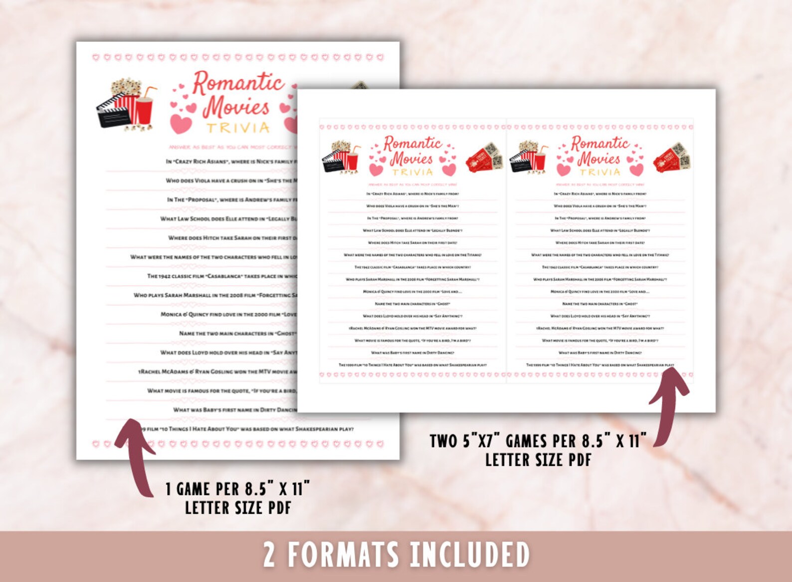 Valentine's Day Romantic Movie Trivia Game | Fun Valentine's Day ...