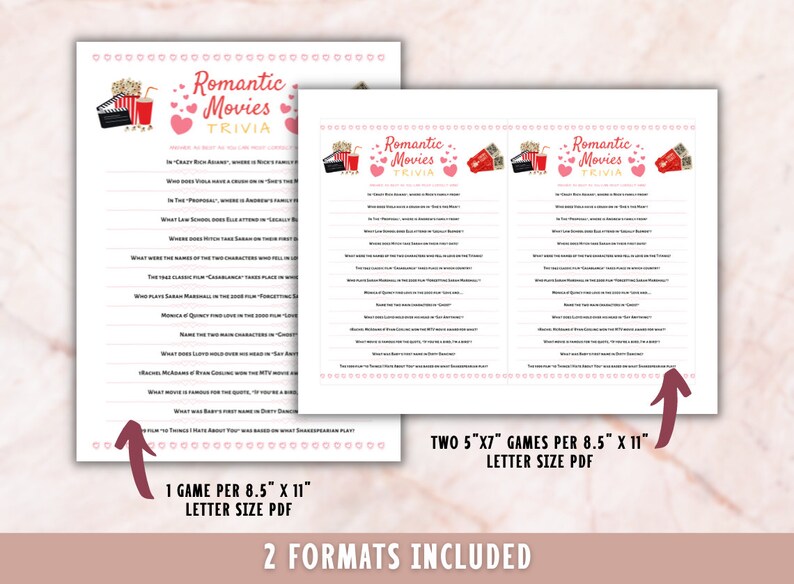 Valentine's Day Romantic Movie Trivia Game | Fun Valentine's Day ...