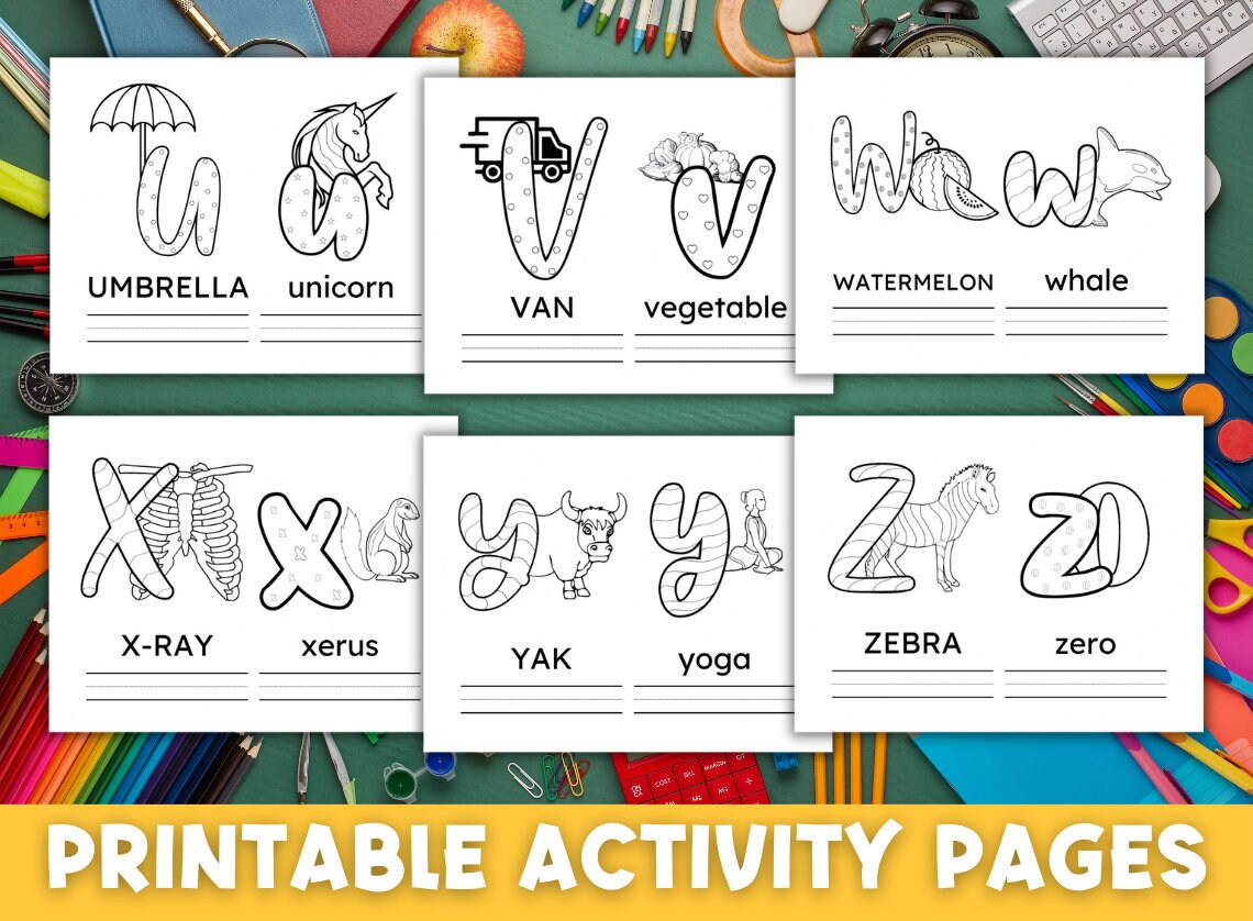 ABC Alphabet Coloring Pages, Distance Learning Letters, Preschool ...