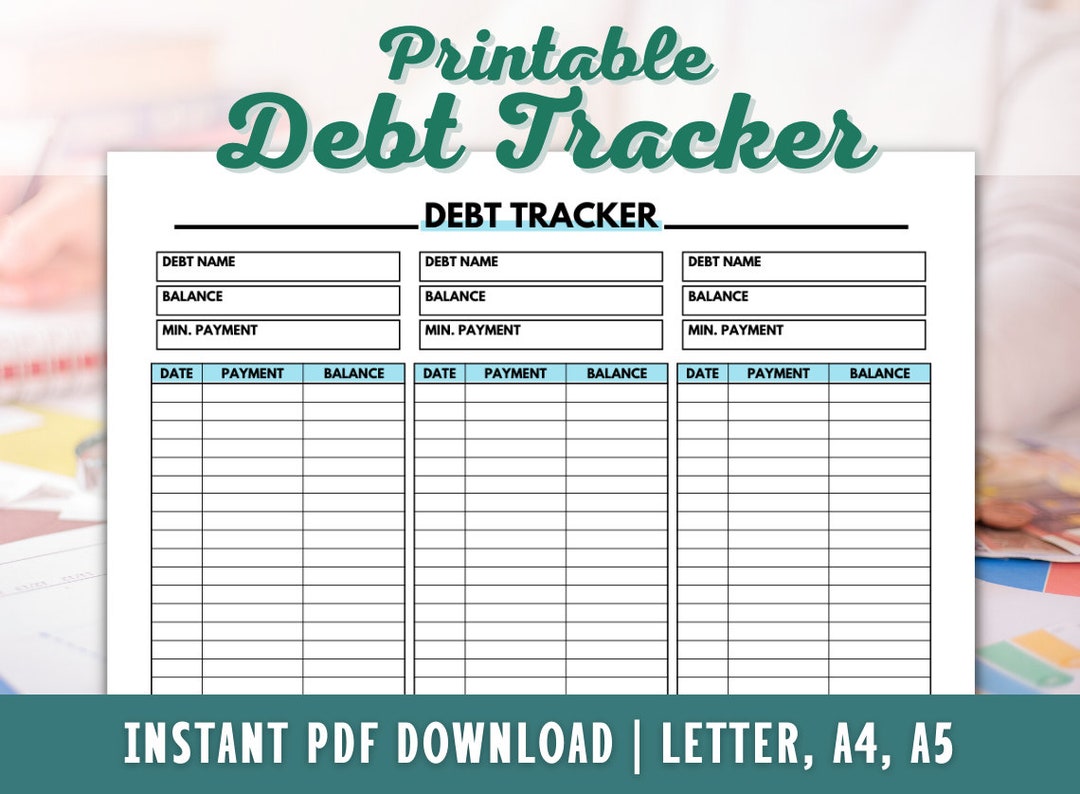 Debt Tracker - Snowball Debt Tracker Printable - Debt Payment Log ...