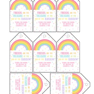 Rainbow Favor Tag Birthday Party Tags Rainbow Thank You Tags Colorful ...