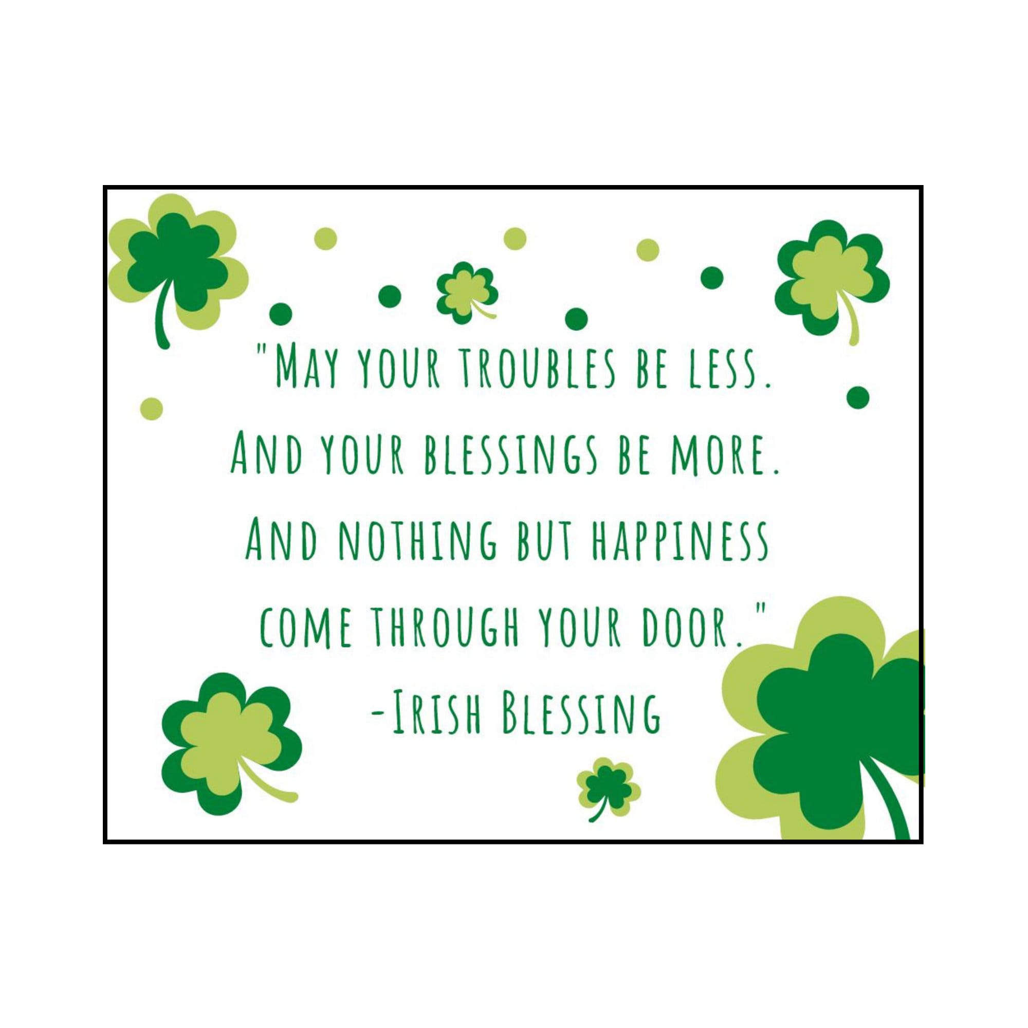 St. Patrick's Day Printable - Irish Blessing - St. Patrick's Day Decor ...