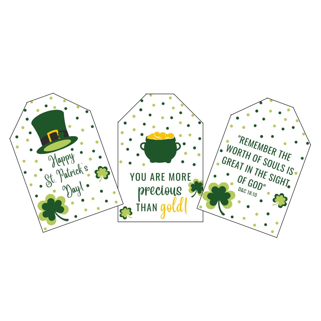St. Patrick's Day HANDOUT TAGS - PRINTABLE - Instant Download - St ...