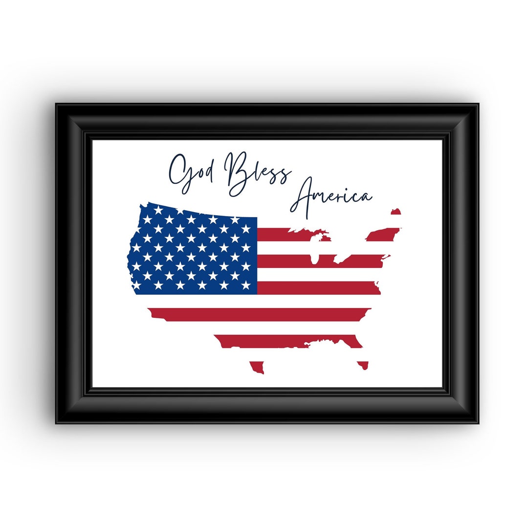 4th of July Printable - God Bless America - Independence Day Decoration ...