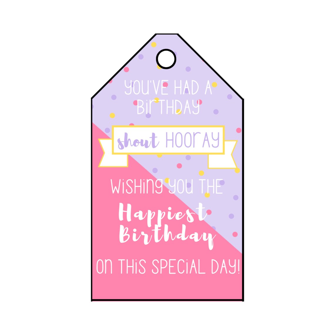 Primary Girl Birthday Tag - Birthday Tags - Colorful Birthday Tag ...