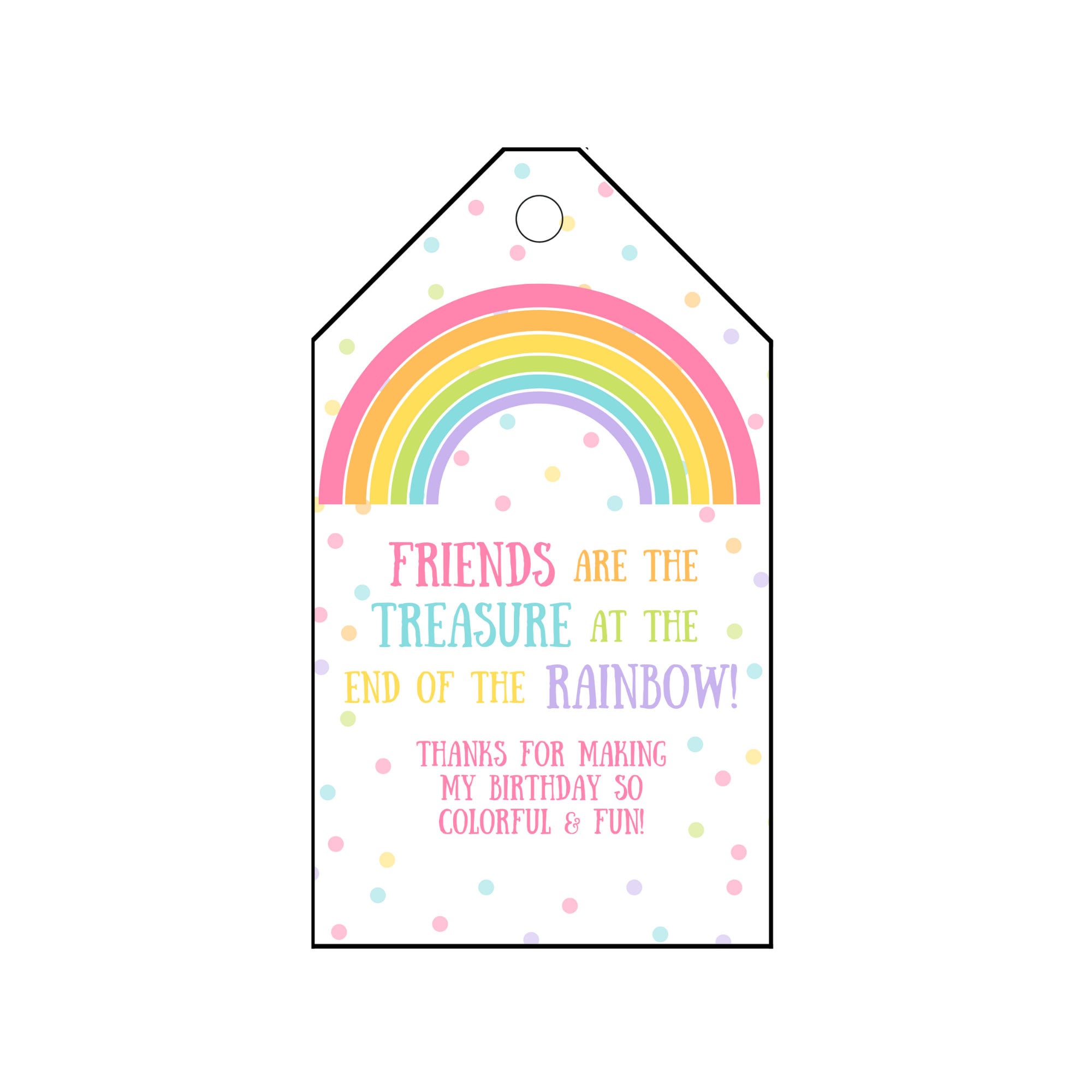 Rainbow Favor Tag - Birthday Party Tags - Rainbow Thank You Tags ...