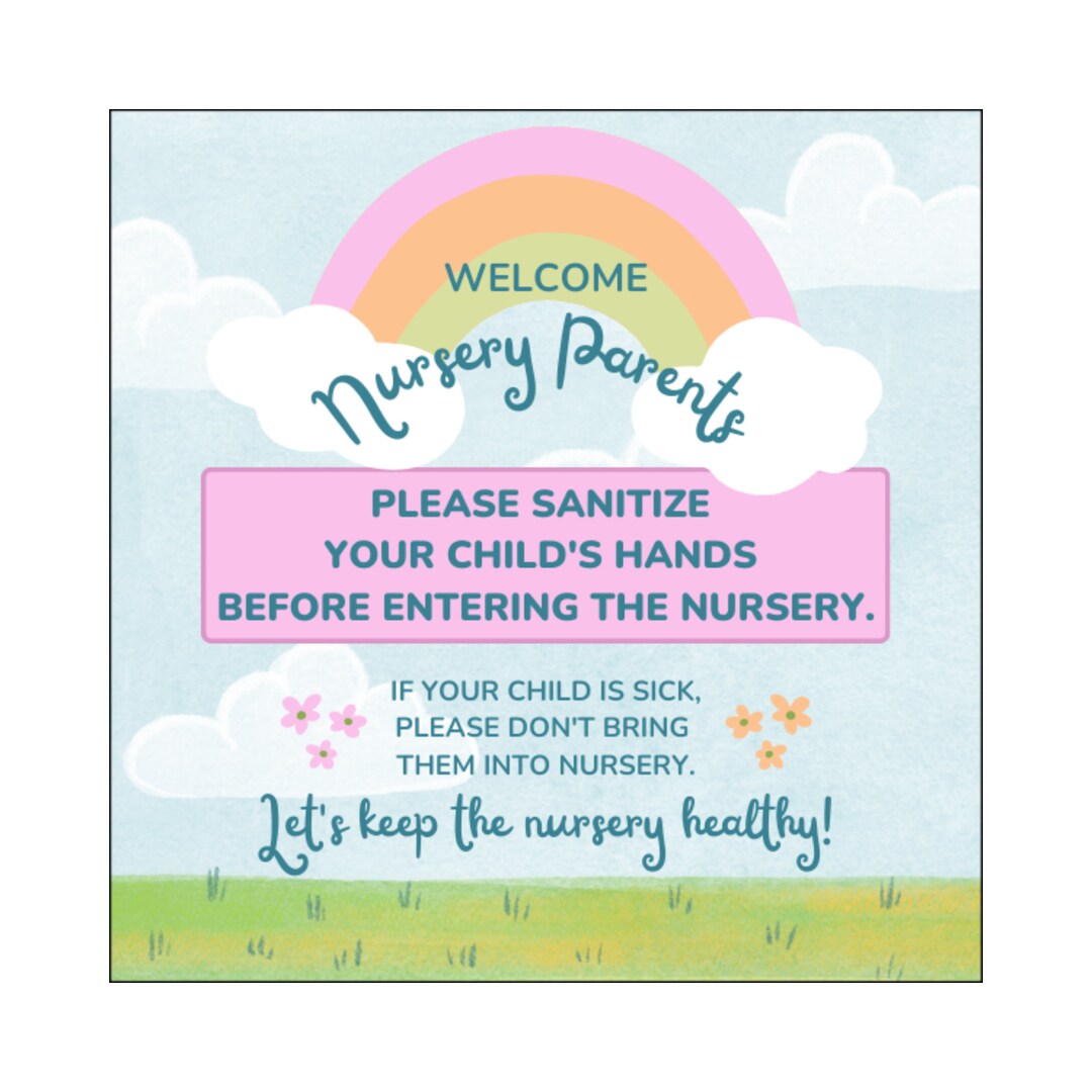 Nursery Sign Sanitize Statement, Nursery Sign Sickness Statement, LDS ...
