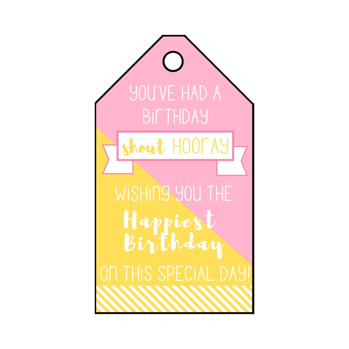 Primary Girl Birthday Tag - Birthday Tags - Colorful Birthday Tag ...