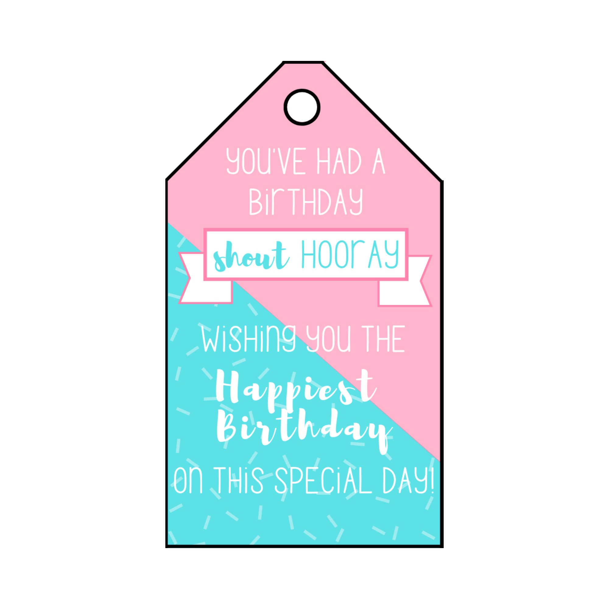 Primary Girl Birthday Tag - Birthday Tags - Colorful Birthday Tag ...