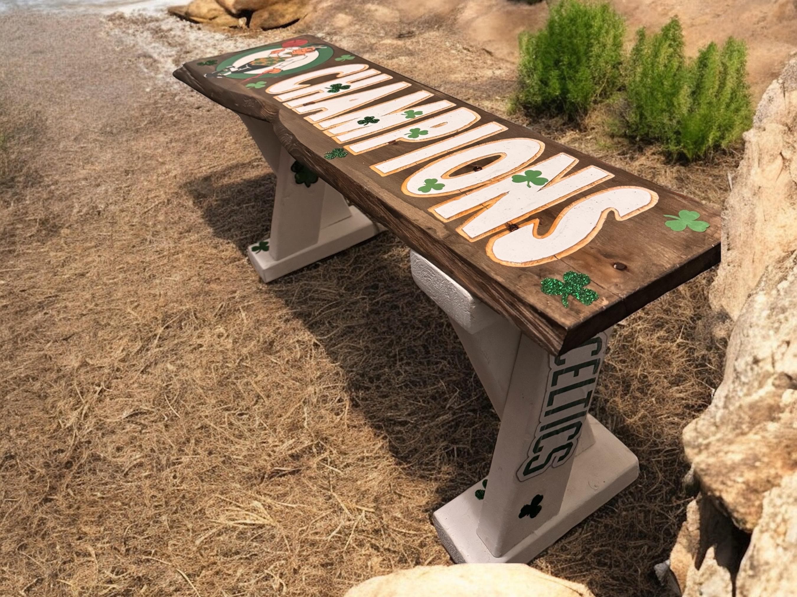 Boston Celtics Inspired Rough Edge Bench - Etsy