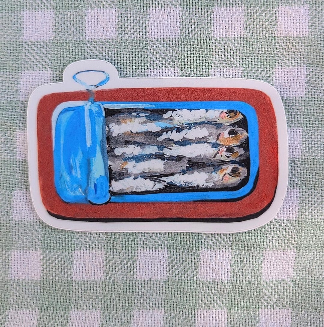 Sardine Tin // Vinyl Sticker - Etsy