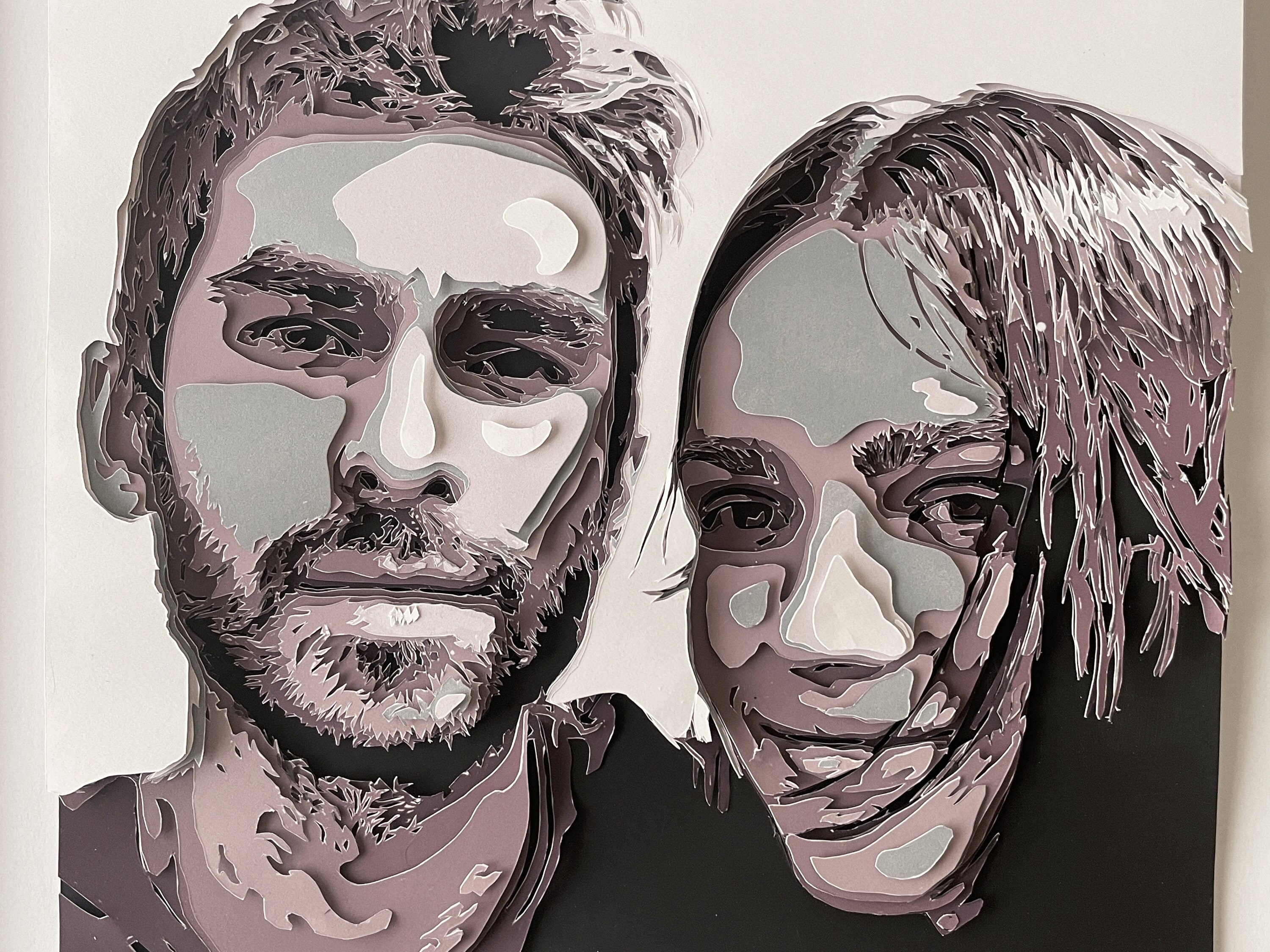 3D Layered Custom Portrait Paper Art, Black-and-white Colors ...