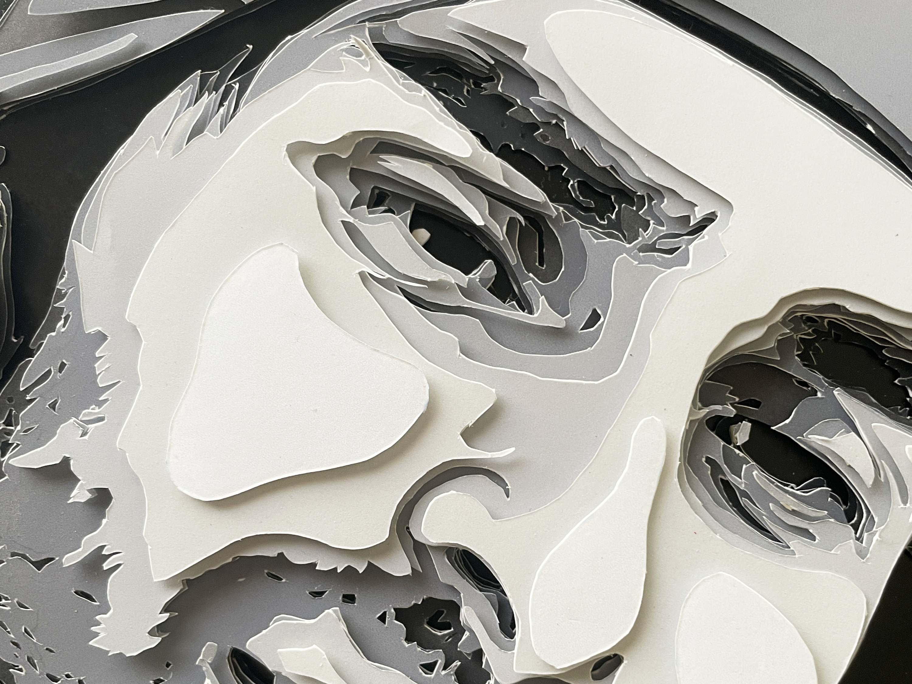 3D Layered Custom Portrait Paper Art, Black-and-white Colors ...