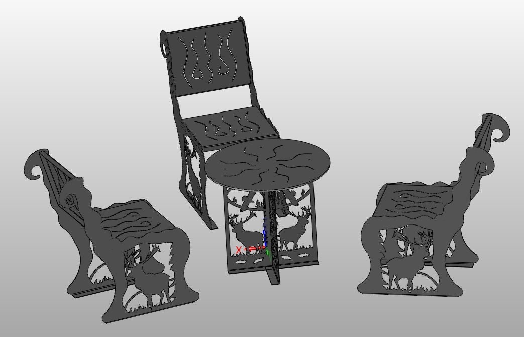 Table and Chair Dxf - Etsy