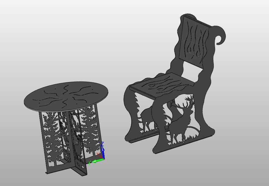 Table and Chair Dxf - Etsy