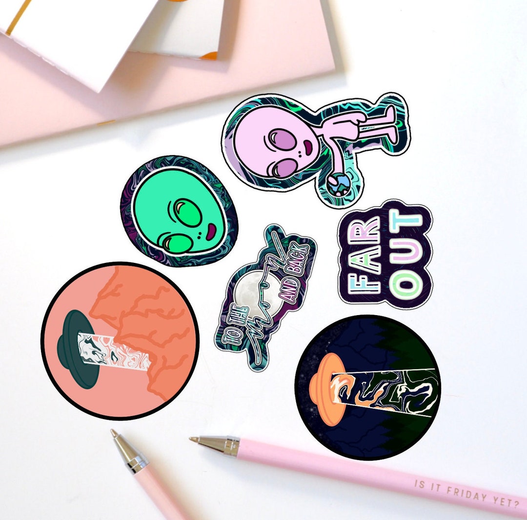 Alien UFO Sticker Pack Digital Download - Etsy