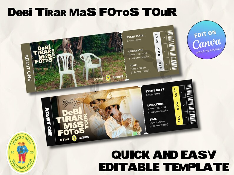 Bad Bunny DebÍ Tirar MáS Fotos Tour, Instant Download, Downloadable ...
