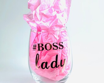 Boss Lady Wine Glass - Etsy