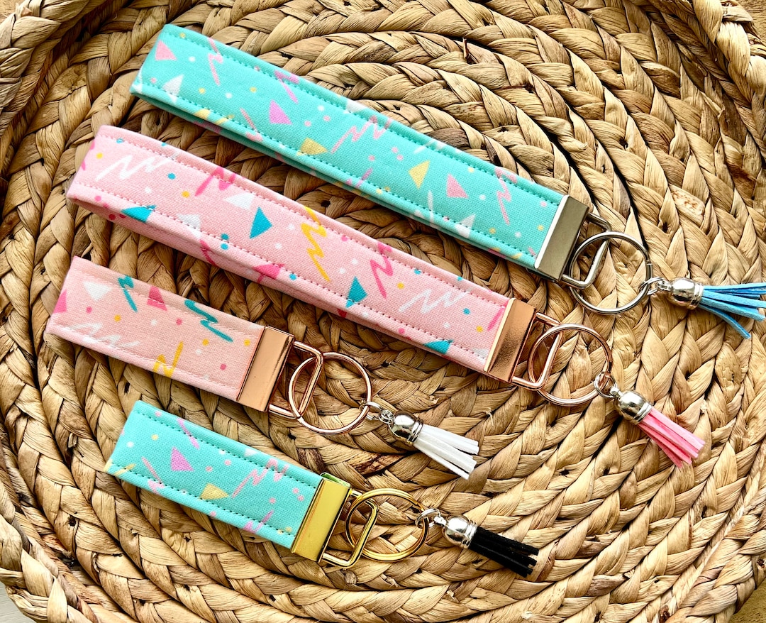 90s Key Fob, Smiley Key Fob, Mini Key Fob, Wrist Lanyard, Key Chain - Etsy