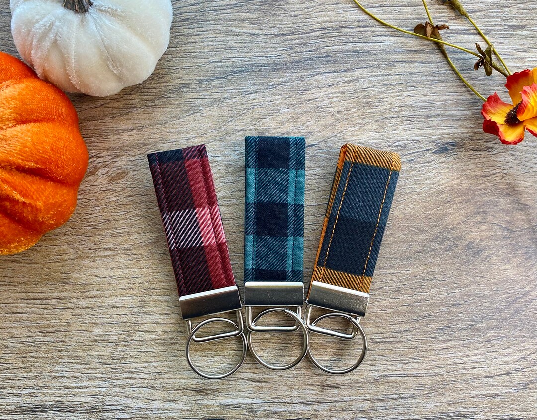 Mini Plaid Key Fobs, Autumn Key Fobs, Fall Key Chains - Etsy