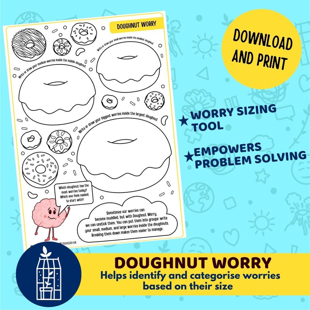 Doughnut Worry, Anxiety, CBT, Worries, Kids Mental Health, Therapy ...